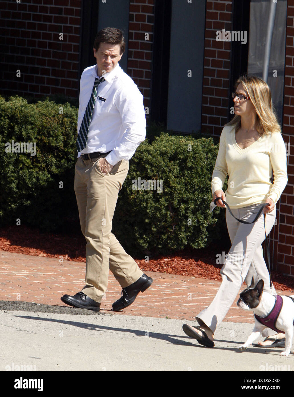 Mark Wahlberg on the film set of his new movie 'Ted' Boston ...