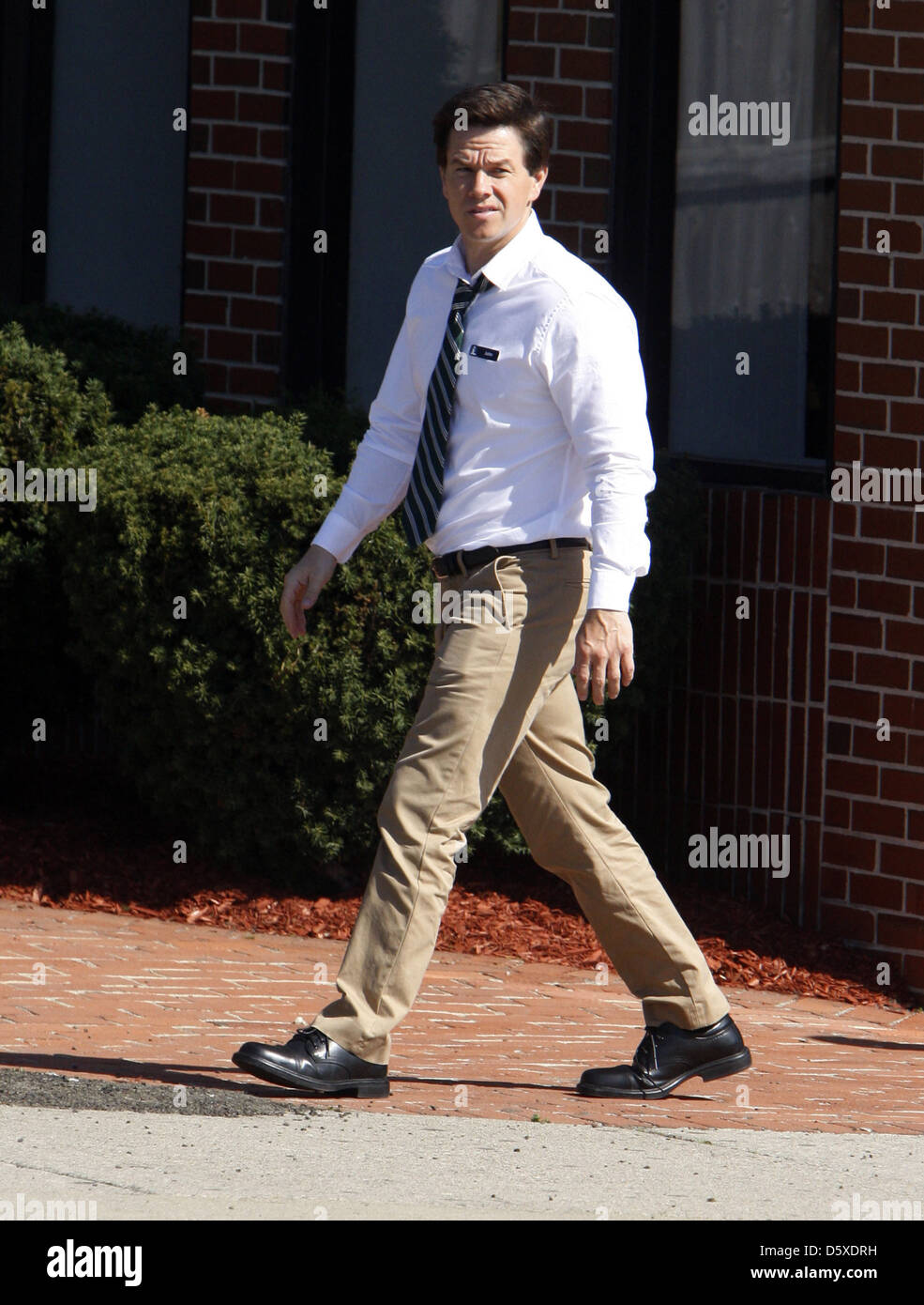 Mark Wahlberg on the film set of his new movie 'Ted' Boston ...