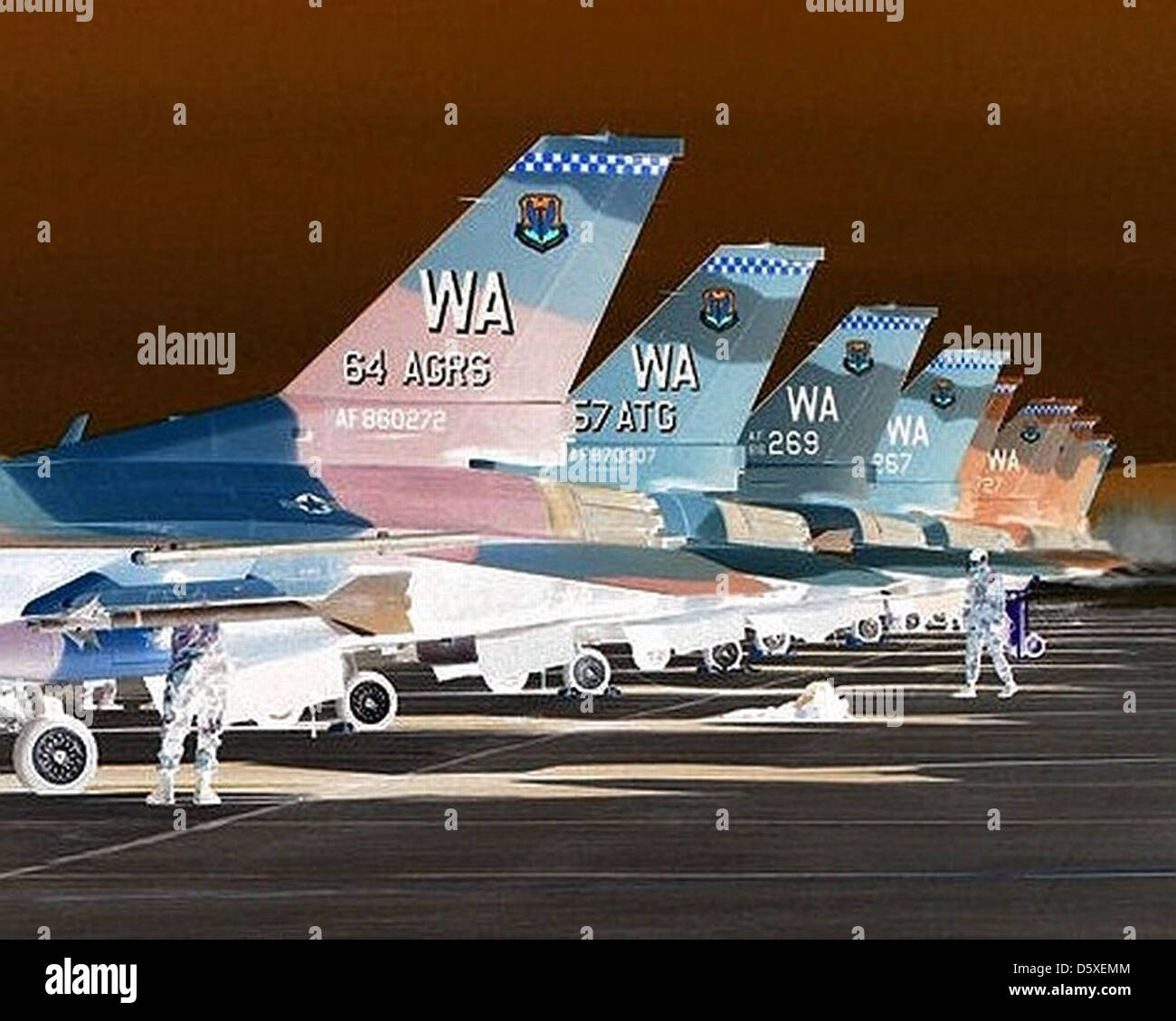 The General Dynamics F-16 'Fighting Falcons' of the 57th Adversary ...