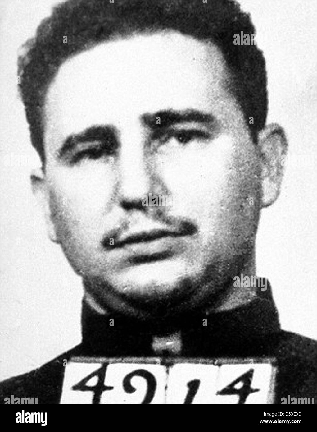 Mug Shot of Cuban revolutionary Fidel Castro who was arrested after a ...