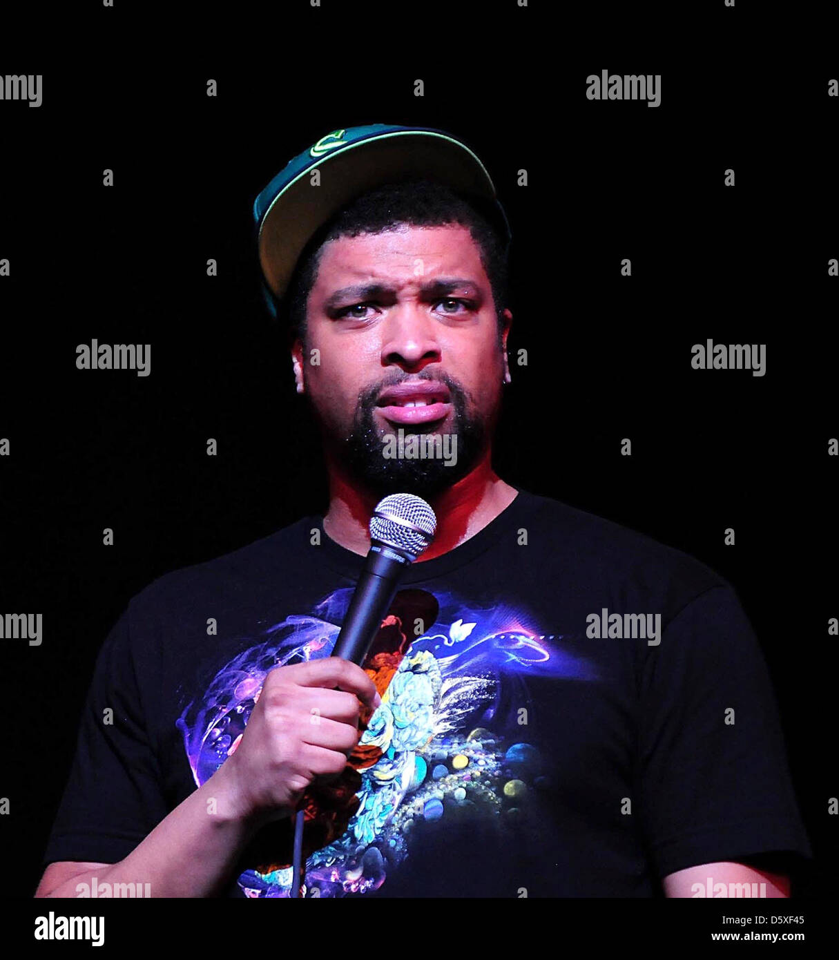 Actor/Comedian DeRay Davis performs during The Barber Shop Comedy Tour ...