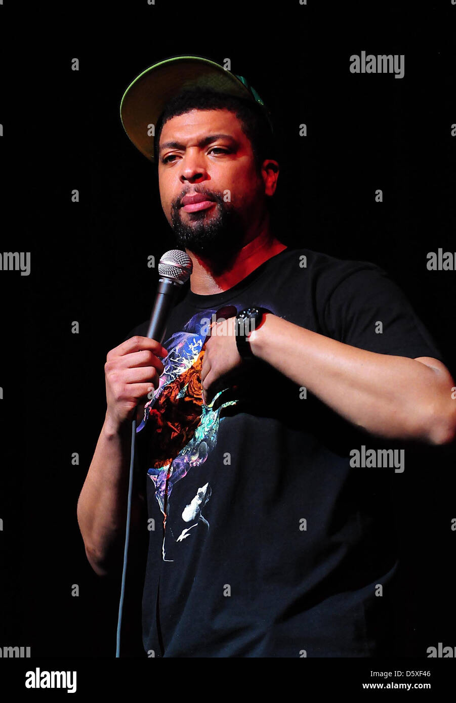 Actor/Comedian DeRay Davis performs during The Barber Shop Comedy Tour ...