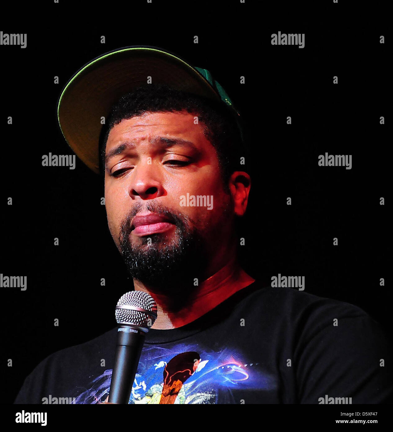 Actor/Comedian DeRay Davis performs during The Barber Shop Comedy Tour ...