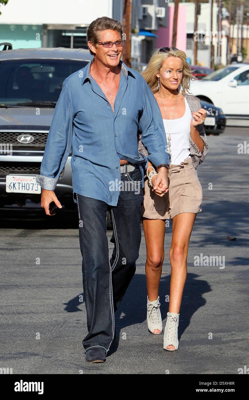 David Hasselhoff and his girlfriend Hayley Roberts depart Fred Segal in ...