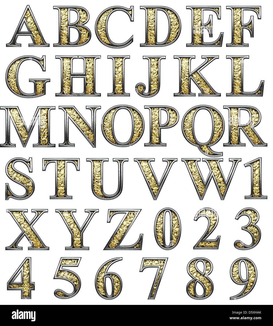 Golden alphabet Cut Out Stock Images & Pictures - Alamy