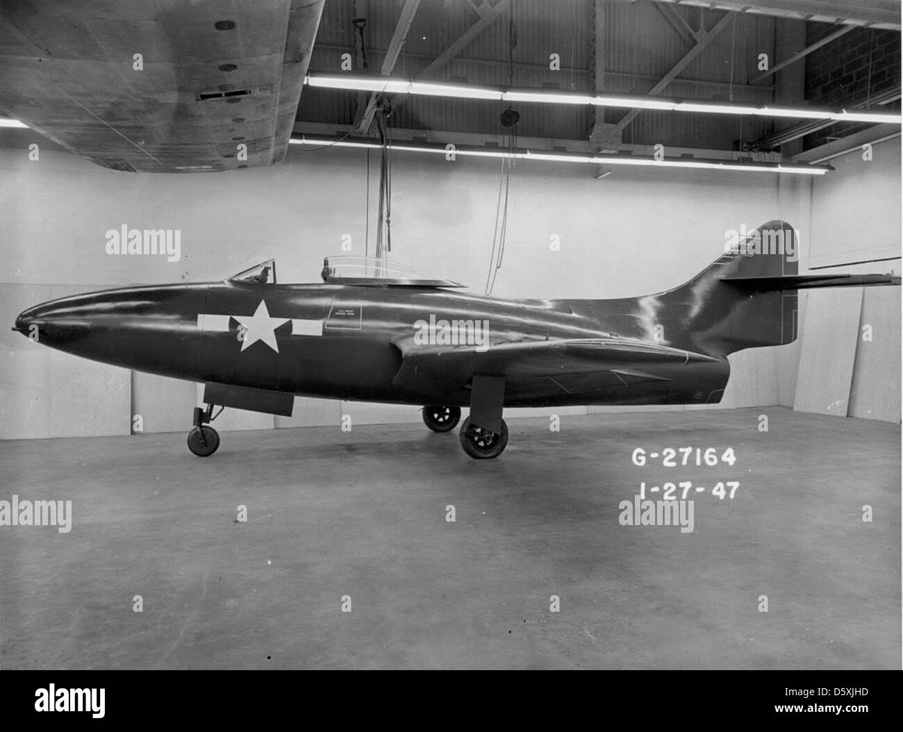The 1947 mock-up of the Grumman XF-9F Panther, an early jet fighter ...