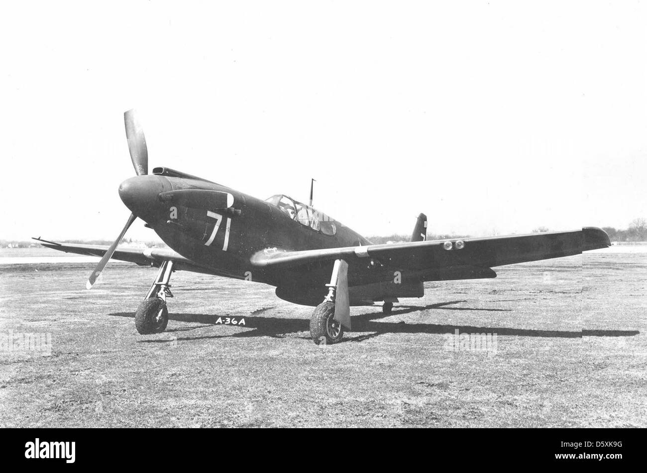 The North American A-36A Apache, a ground-attack aircraft based on the ...