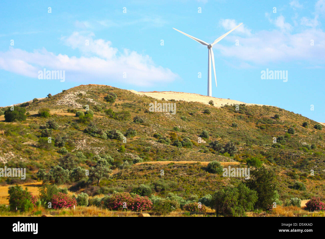 large windmill on the hill sunny day Stock Photo - Alamy