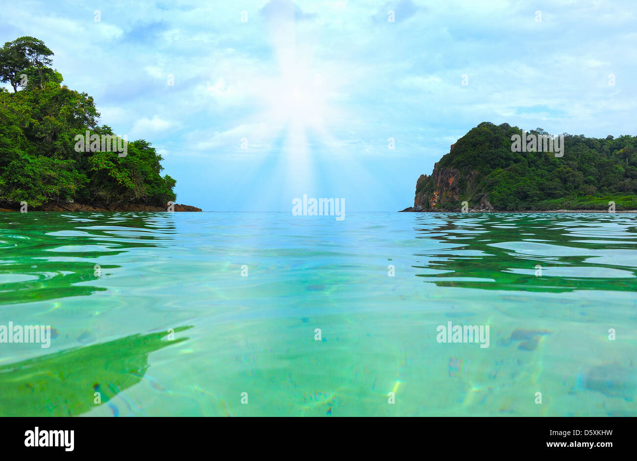 Sunny tropical beach on the island Stock Photo - Alamy