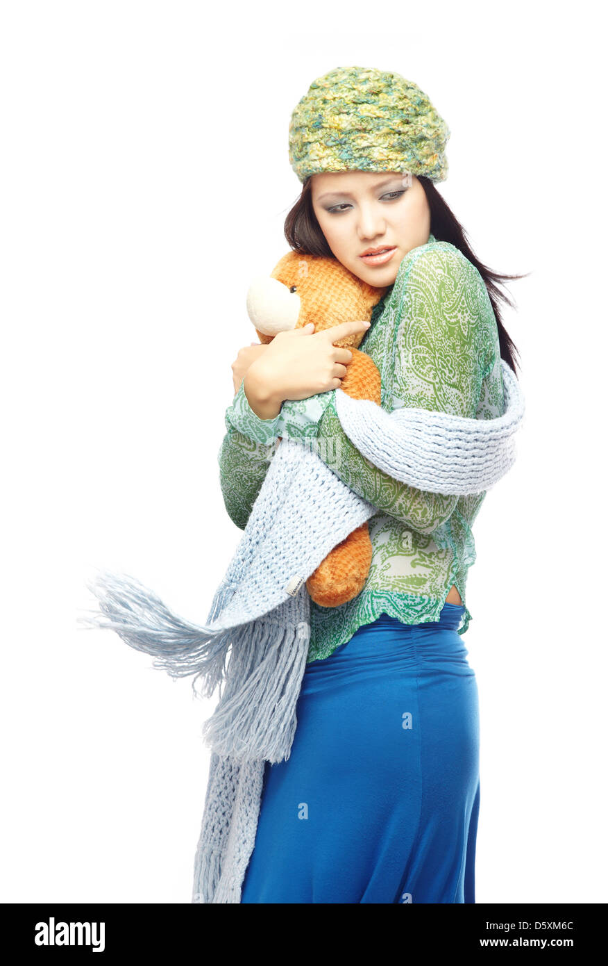 Lady and Teddy Bear Stock Photo - Alamy