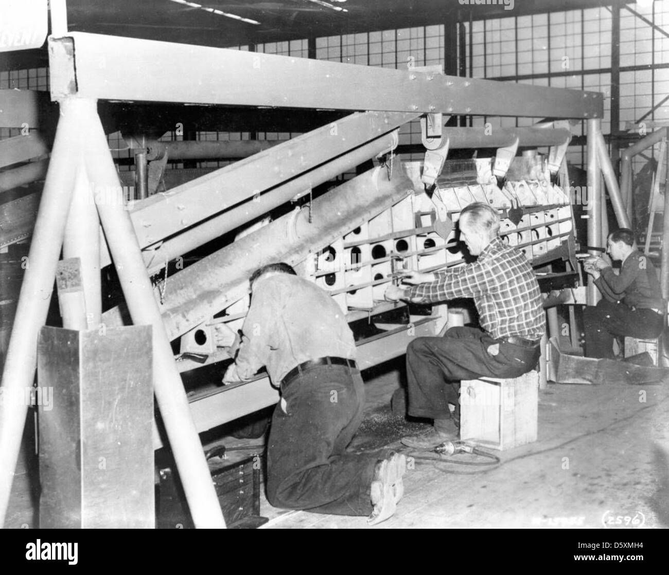 The wing trailing edge assembly of the Republic P-47B Thunderbolt, a ...