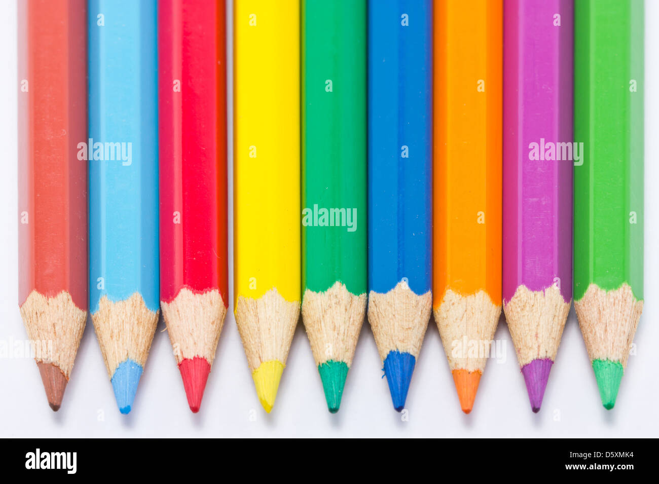 Multicolor Color Pencils In A Roll Stock Photo - Alamy