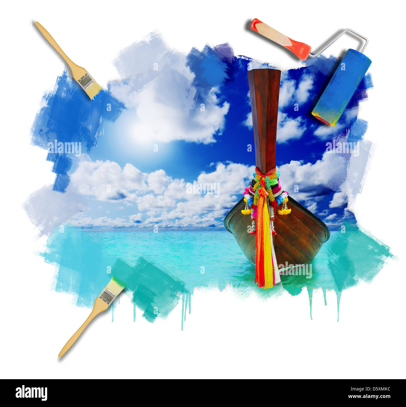 Landscape image boat on Cut Out Stock Images & Pictures - Alamy