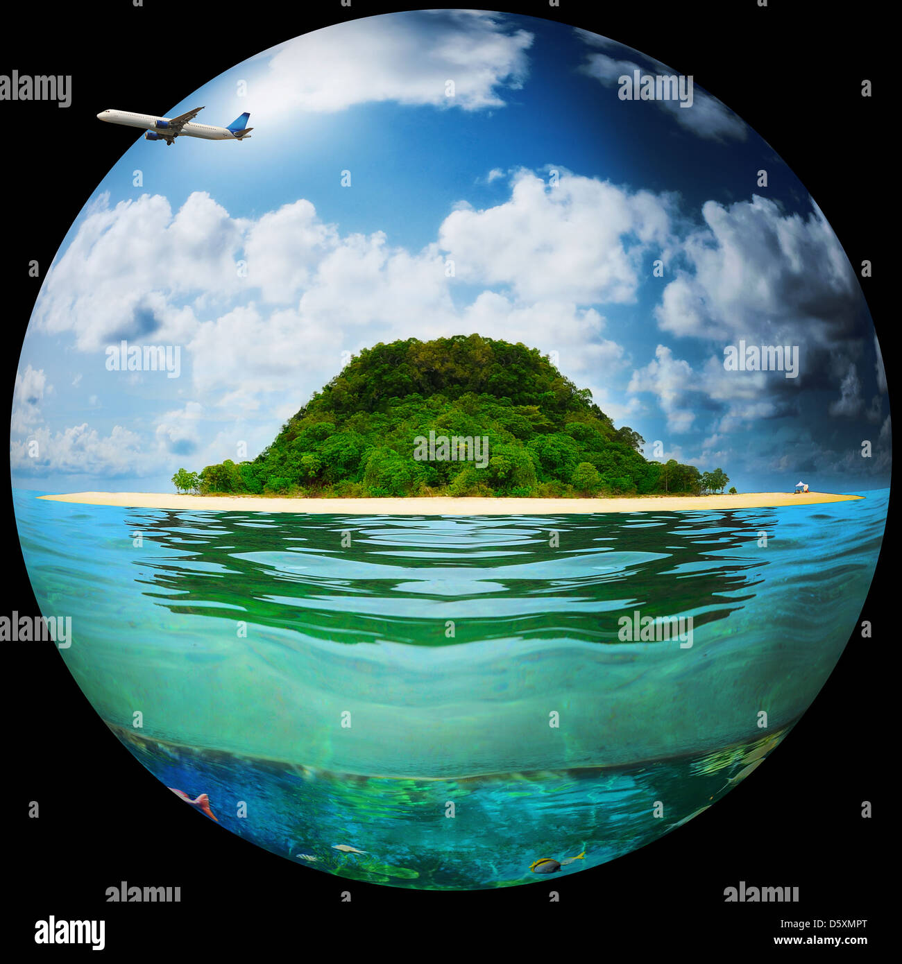 Sunny tropical beach on the island Stock Photo - Alamy