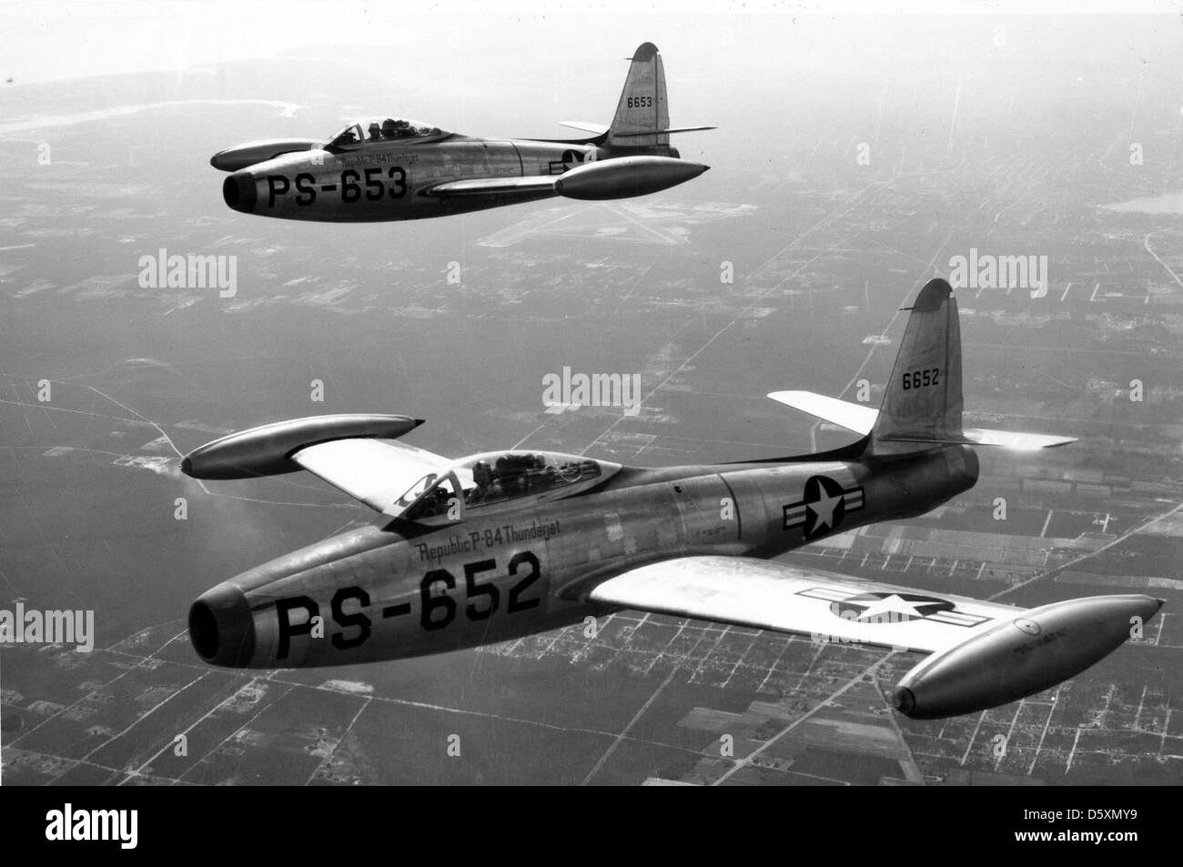 The Republic YP-84A and P-84B Thunderjets were early prototypes and ...