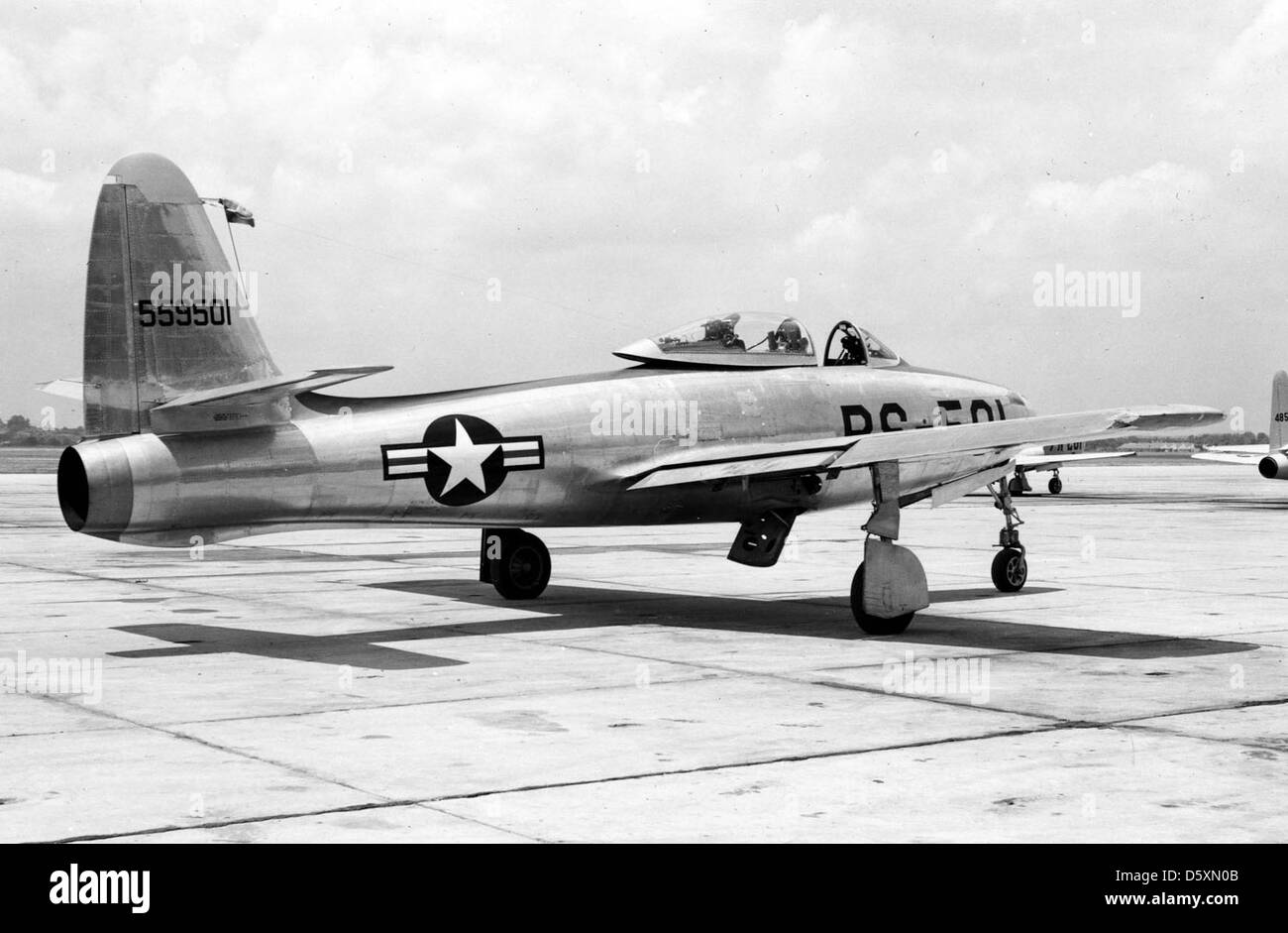 The Republic F-84B-3-RE Thunderjet, a variant of the YP-84A and P-84B ...