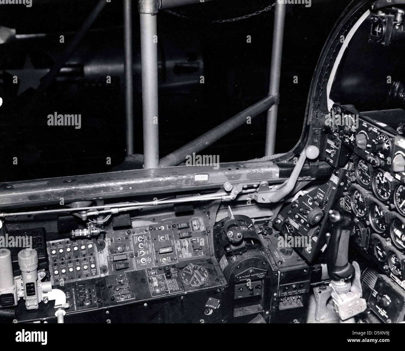 The Republic XF-84F Thunderstreak, a prototype fighter-bomber, is shown ...