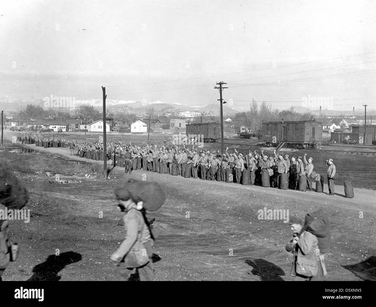 Military equipment seen during Black and White Stock Photos & Images ...