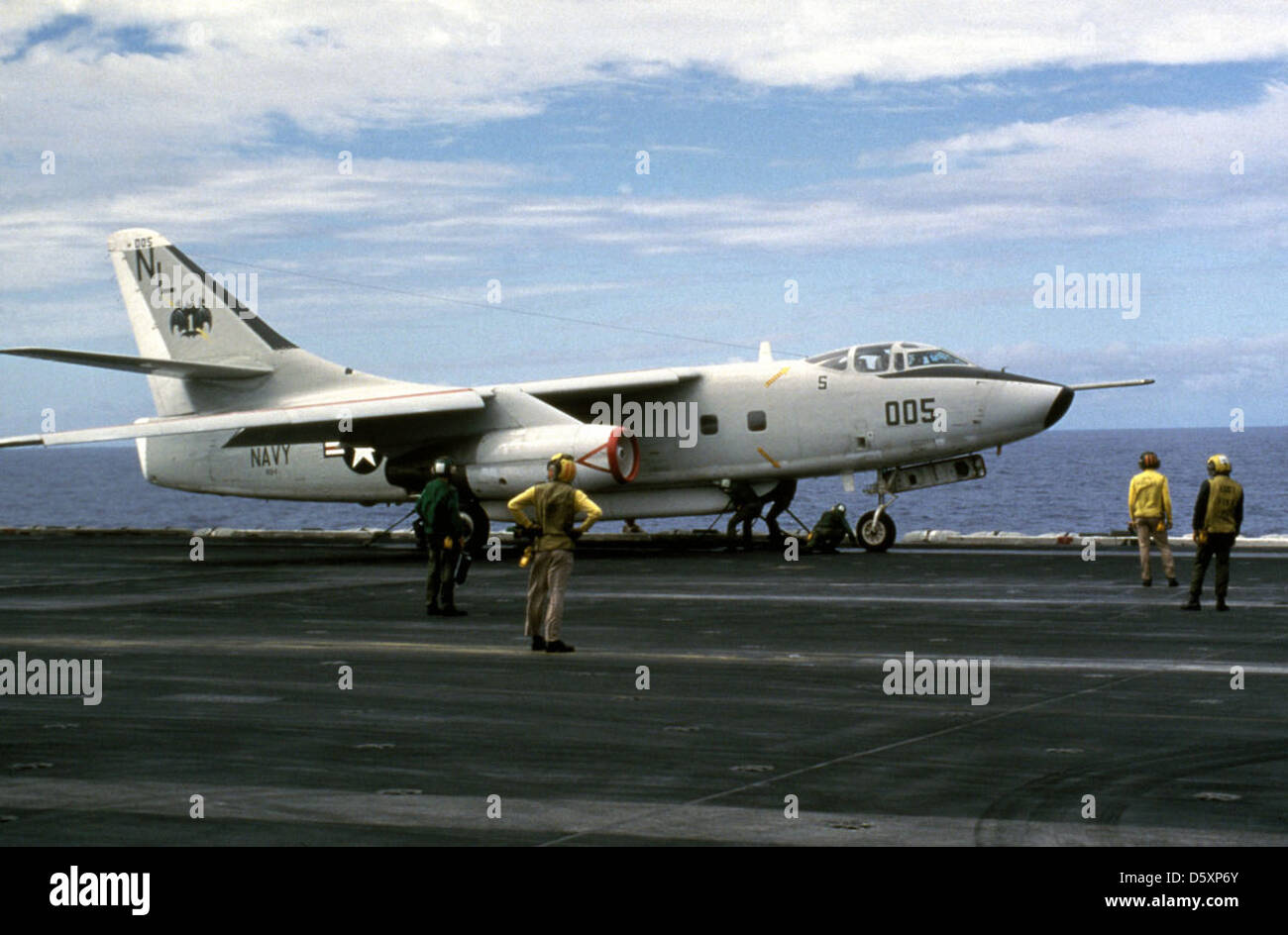 The Douglas EA-3B Skywarrior, an electronic warfare aircraft, is ...