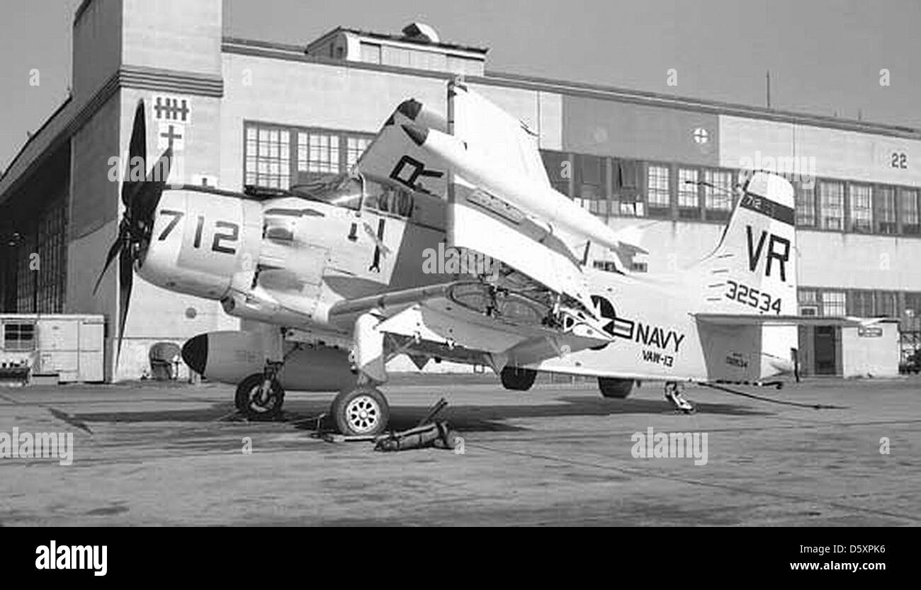 The Douglas A-1 Skyraider, in its AD-5N and AD-5Q configurations ...