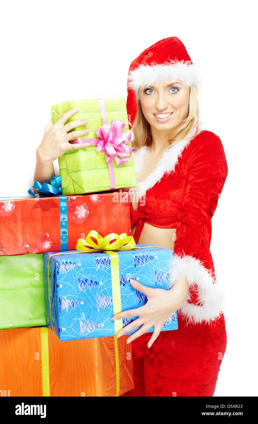 Santa with gifts Stock Photo - Alamy