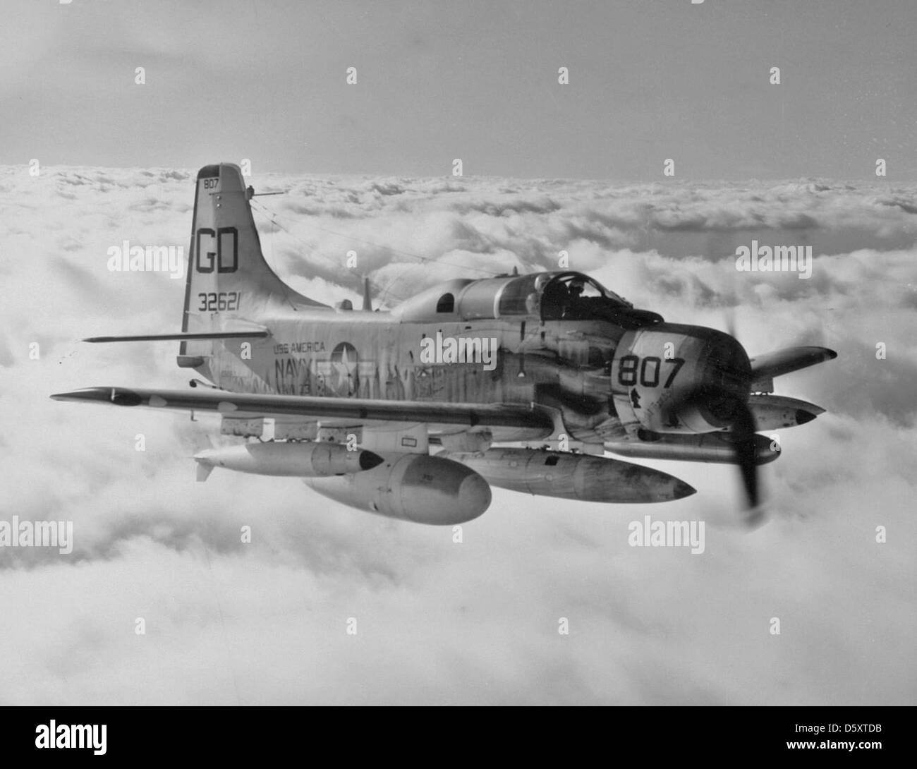 The Douglas EA-1F 'Skyraider' was a carrier-based aircraft used for ...