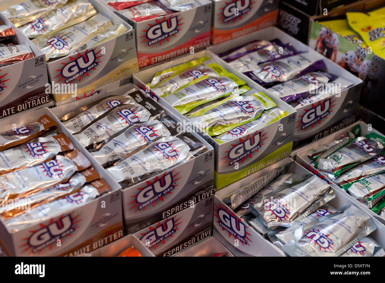 Nutrition supplements on display Stock Photo - Alamy