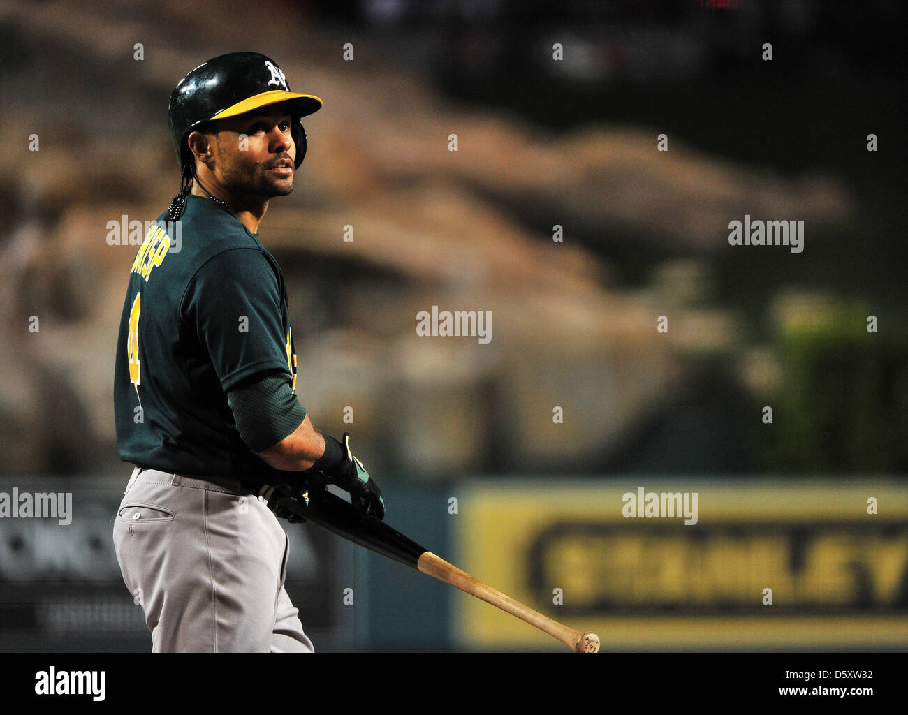 Anaheim, California, USA. 9th April 2013. Coco Crisp of the A's in ...