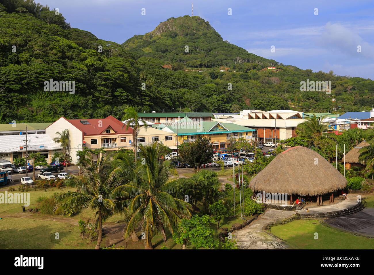 View of Uturoa, Raiatea, from the cruise ship dock Stock Photo - Alamy