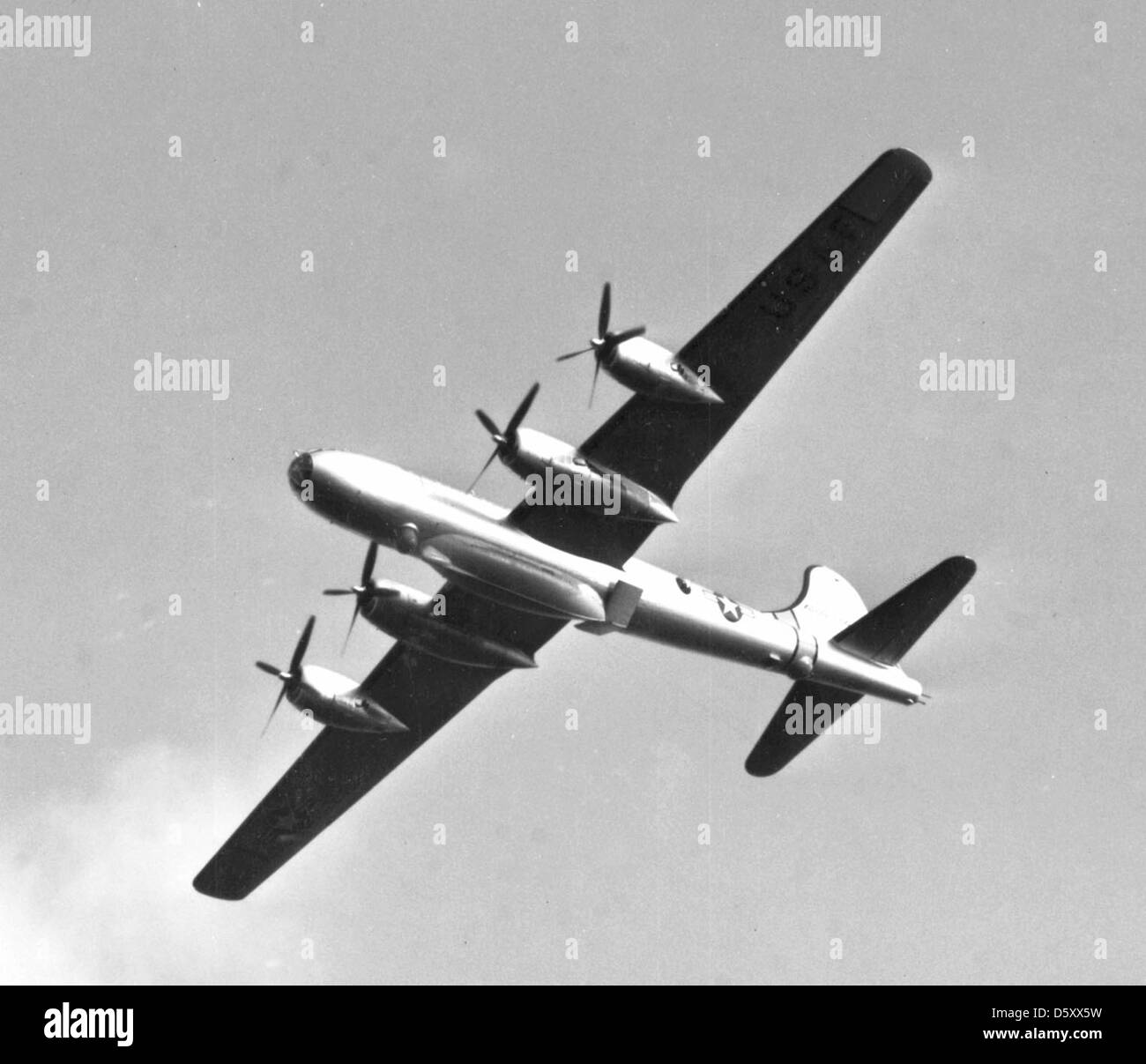 A Boeing SB-29 Superfortress prepares for a lifeboat test drop in 1952 ...