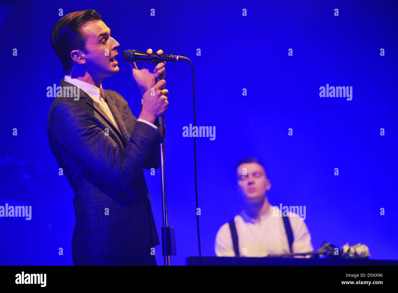 The Hurts, Lead singer Theo Hutchcraft and Adam Anderson perform Alten ...