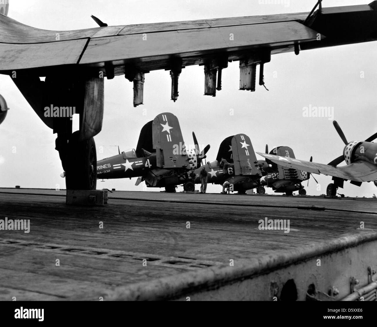 Vought F4U-4 Corsairs of U.S. Marine Corps attack squadron VMA-332 ...