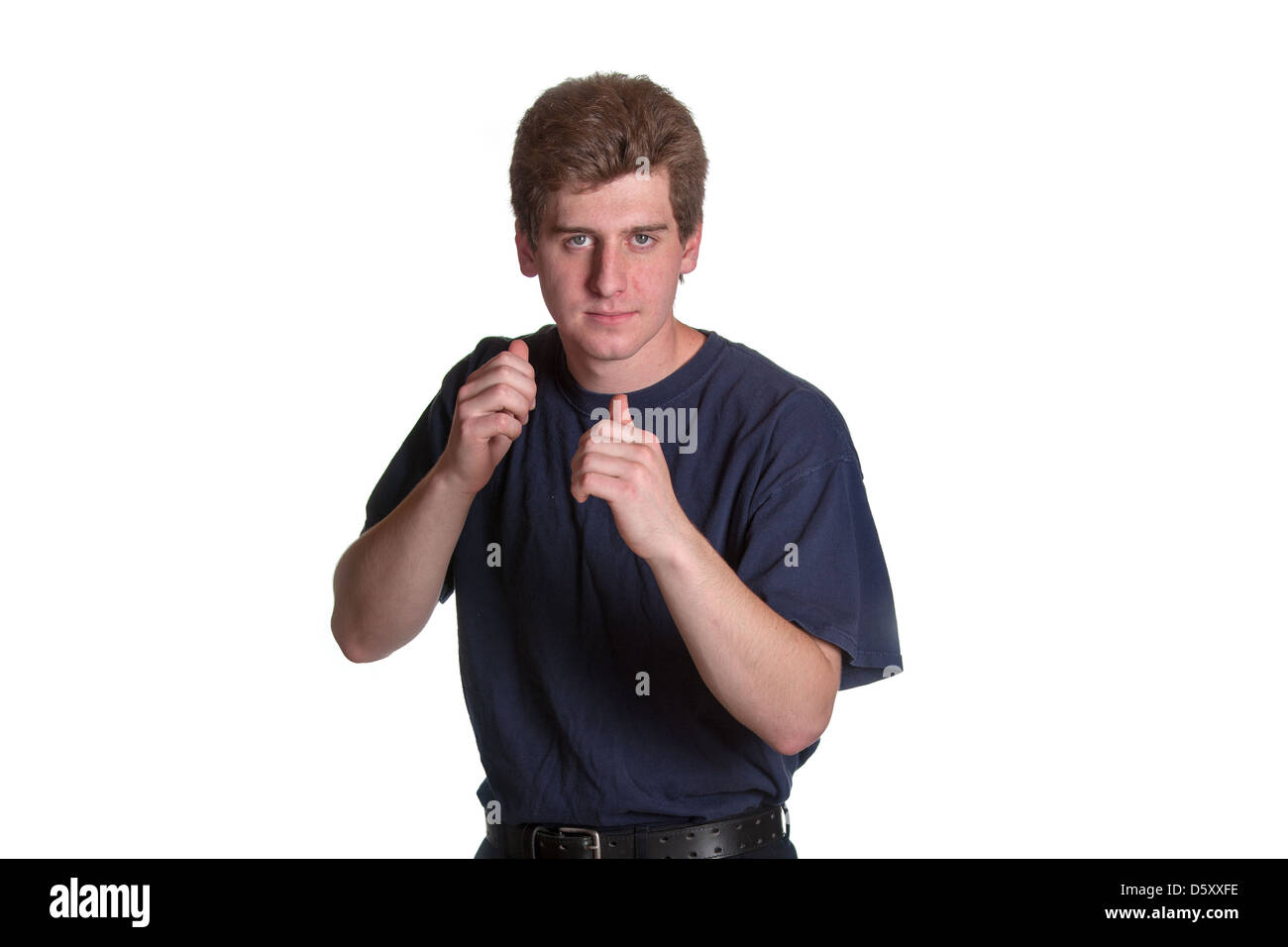Martial art fighter pose Stock Photo - Alamy