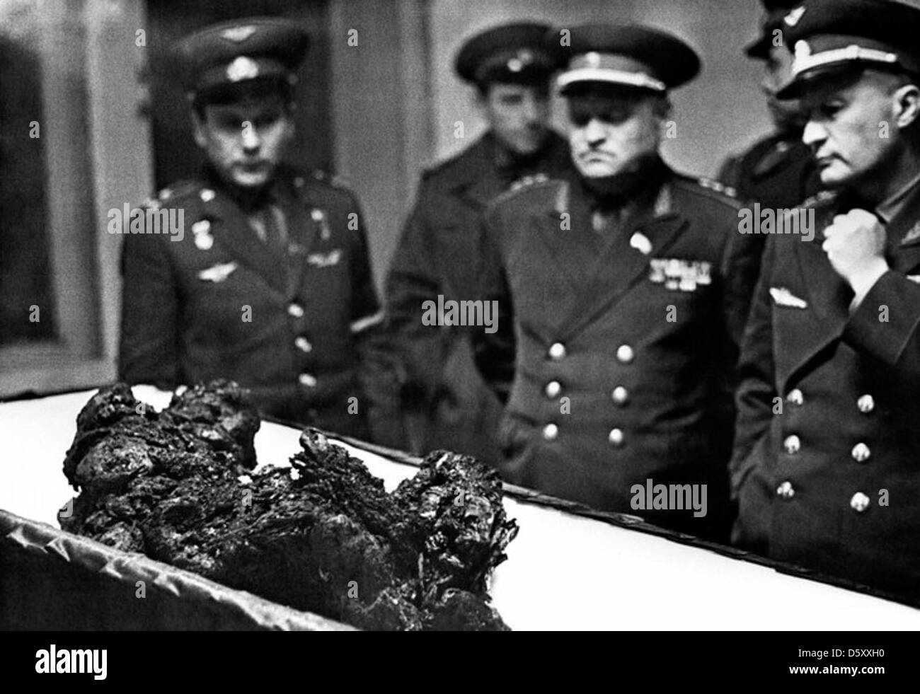 Cosmonaut Vladimir Komarov's remains in an open casket Stock Photo - Alamy