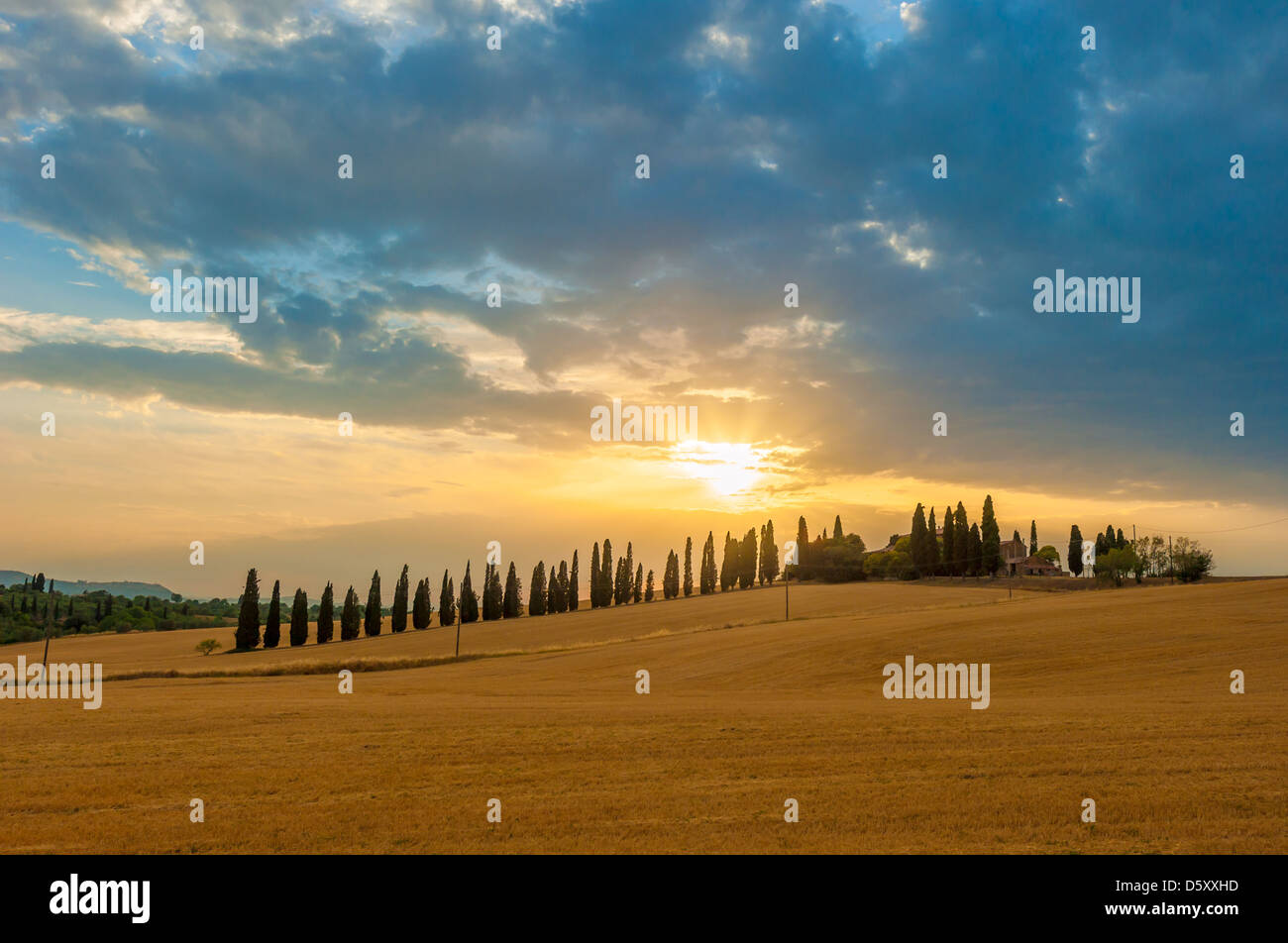 Sunset over Tuscany Stock Photo - Alamy