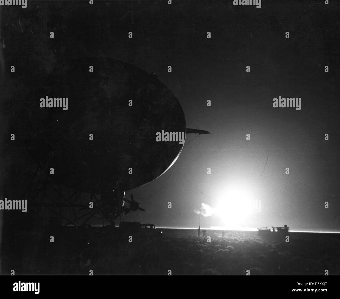 The Navy ZSC-1 Blimp is moored at Lakehurst NAS, New Jersey, near the ...