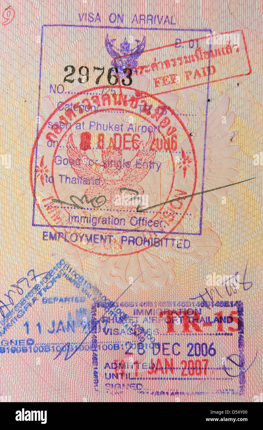 Passport Stamp From Thailand