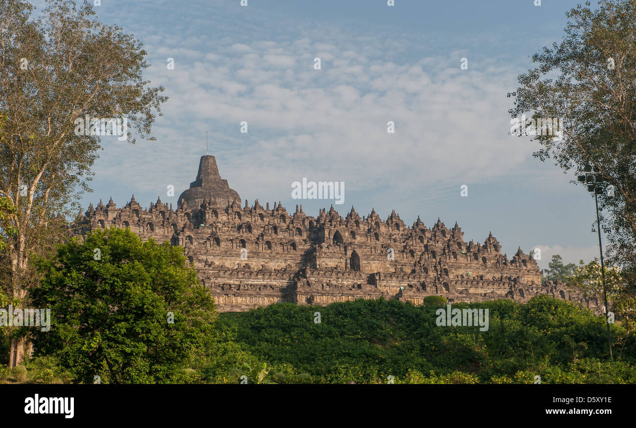 Borobudur temple at sunrise, Java, Indonesia Stock Photo - Alamy