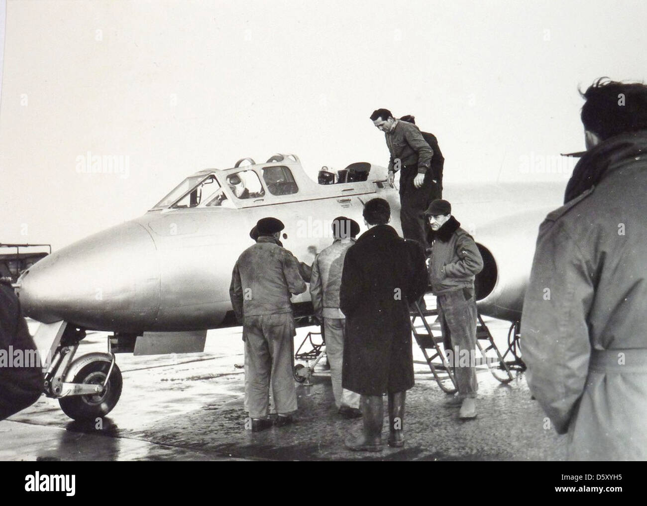 The Gloster 'Meteor T7' was a British twin-engine jet aircraft used for ...