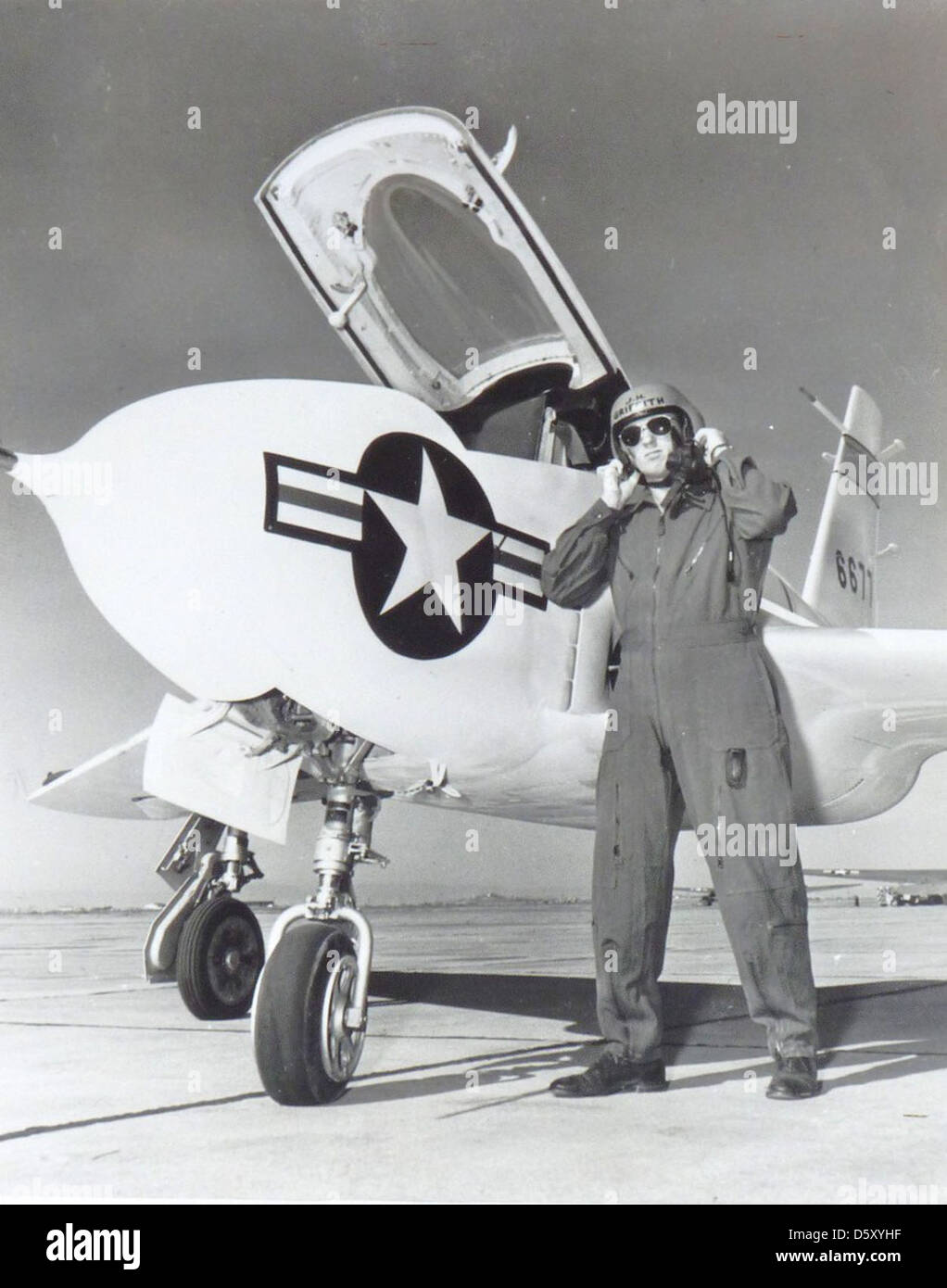 Northrop X-4 "Bantam" flying wing with test pilot John Griffith Stock ...