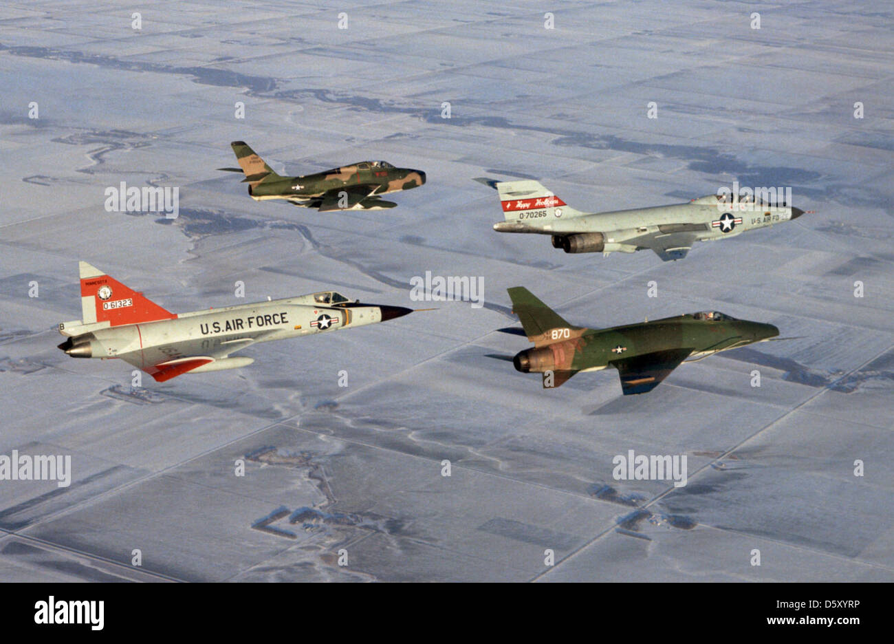Fighter aircraft including the F-84F Thunderstreak, F-100D Super Sabre ...