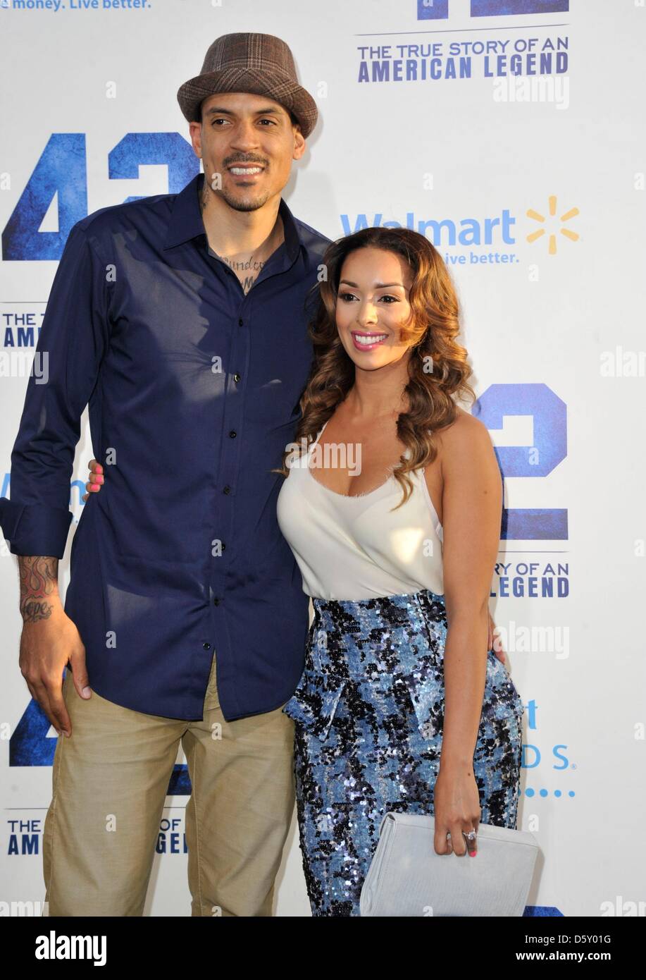 Los Angeles, California, USA. 9th April 2013. Matt Barnes, Gloria Govan ...