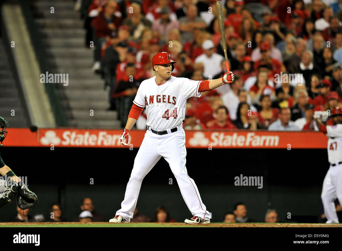 Anaheim, California, USA. 9th April 2013. Angels left fielder Mark ...