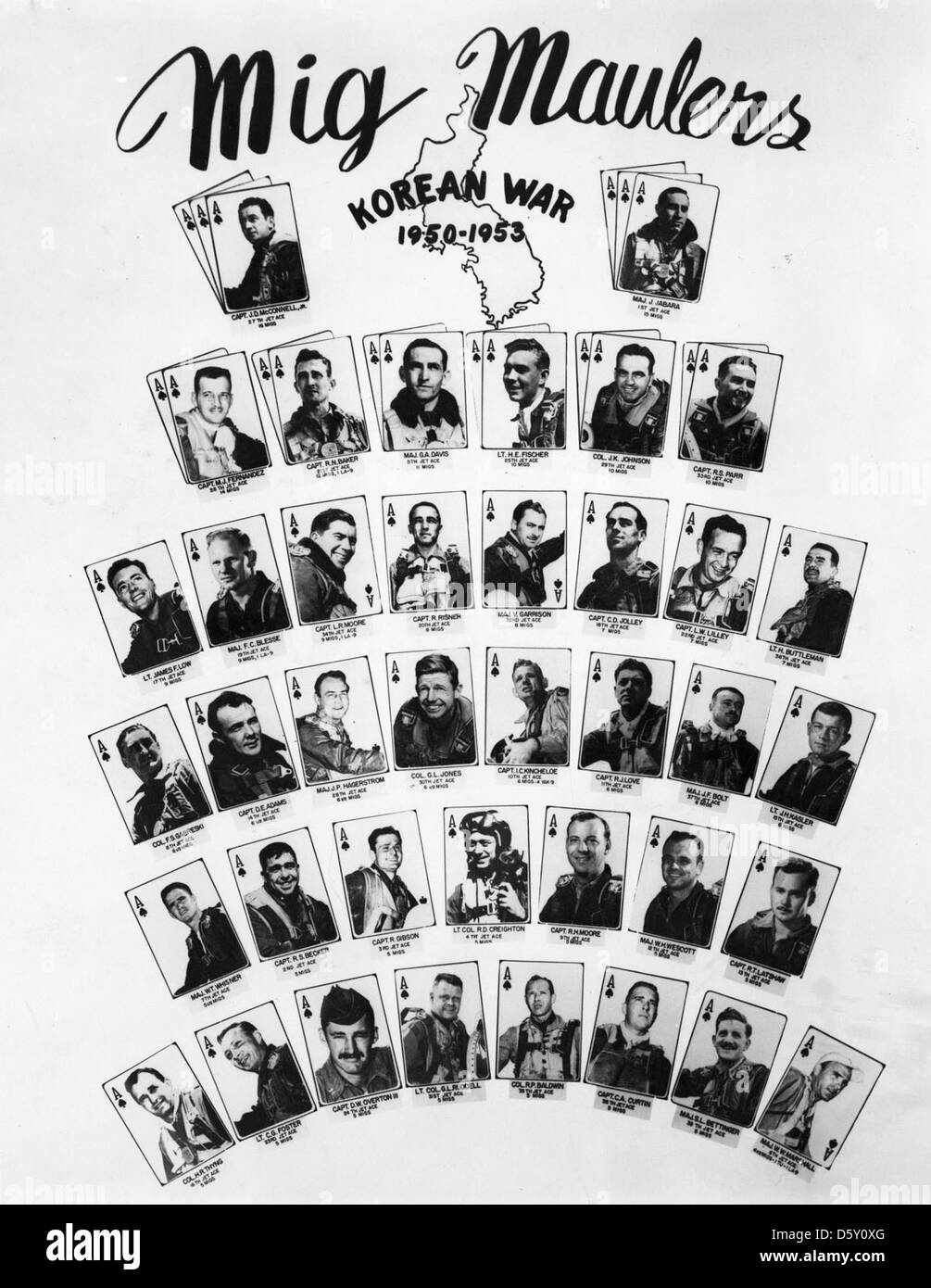 Korean War - Thirty-nine USAF North American F-86 "Sabre" pilots (and ...