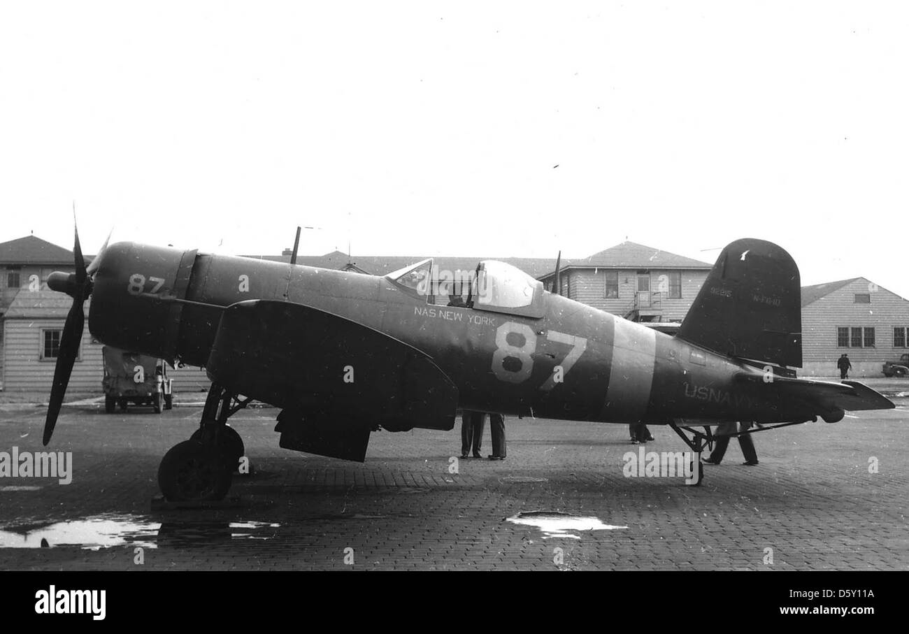 The Goodyear FG-1D Corsair, operated out of NAS New York in 1947, was a ...