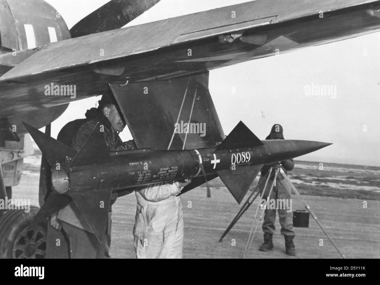 A close-up of the Grumman F6F Hellcat’s wing round showing pylon ...