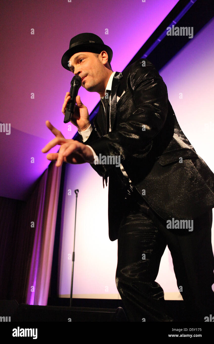 Roger Cicero performing at Cinema 3D Event of LG at Filmcasino. Munich ...