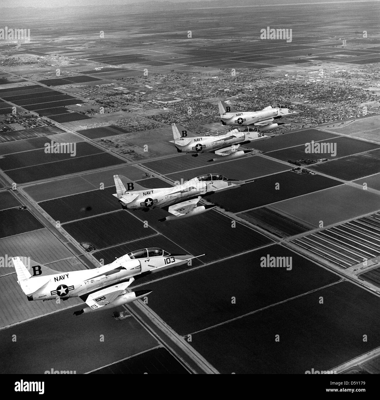 Four USN Douglas TA-4J "Skyhawks" from Training Squadron 21 (VT-21 ...