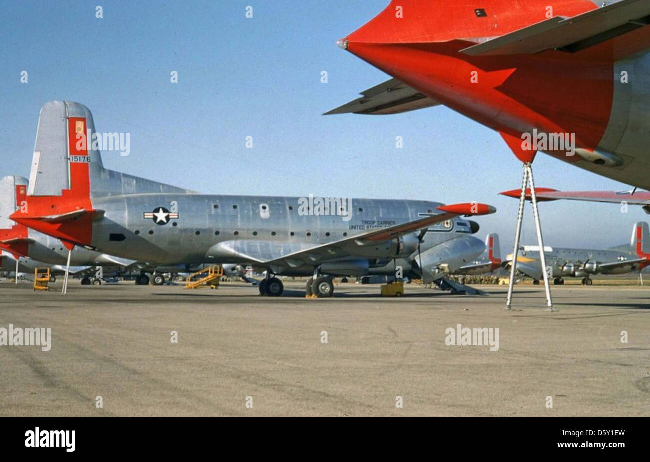 Douglas C-124A "Globemaster II" of the 63rd Troop Carrier Squadron at ...