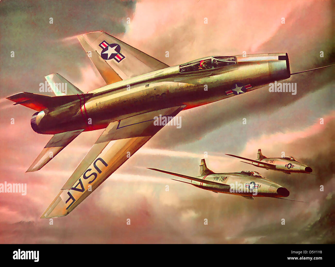 The North American F-100 Super Sabres were supersonic jet fighters used ...